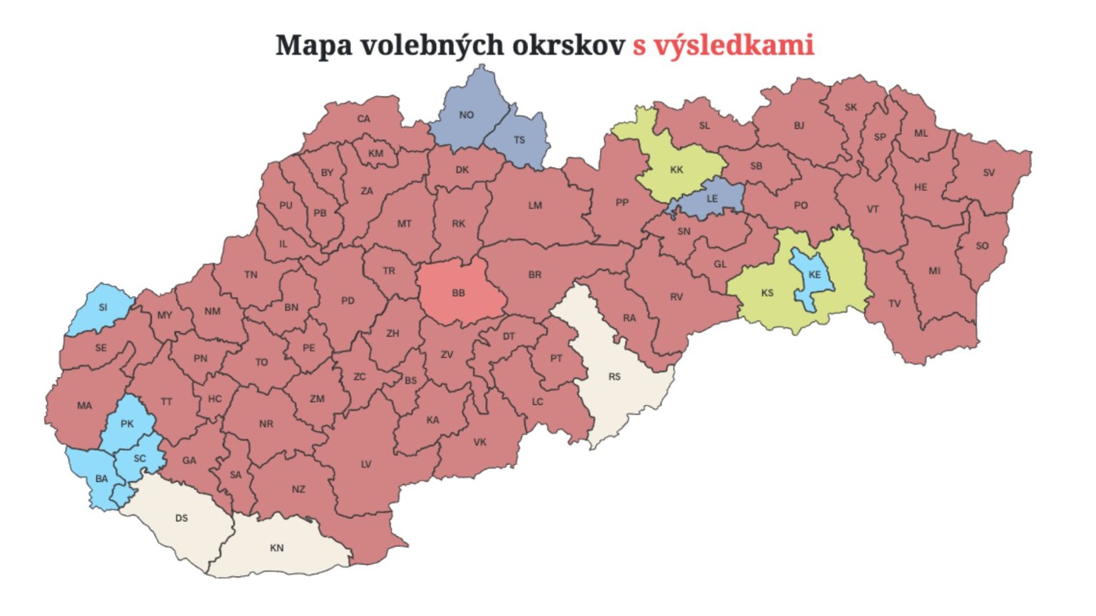 Smer si držalo prvenstvo aj v regiónoch. Takto volilo Slovensko